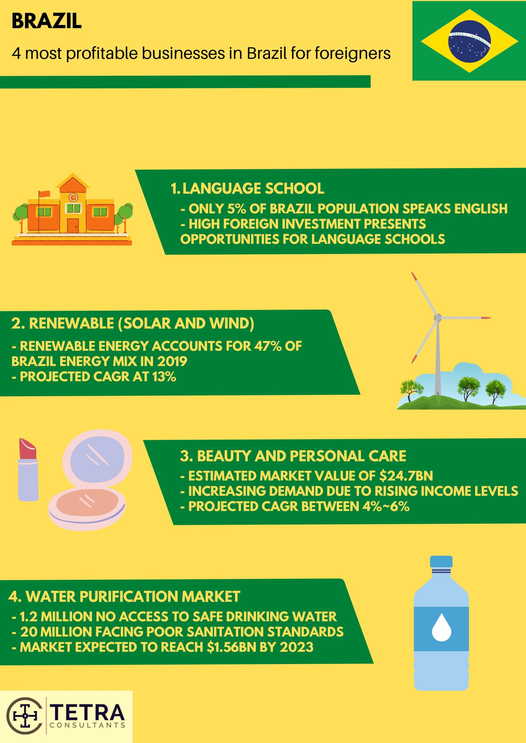 4 most profitable businesses in Brazil for foreigners | Tetra Consultants